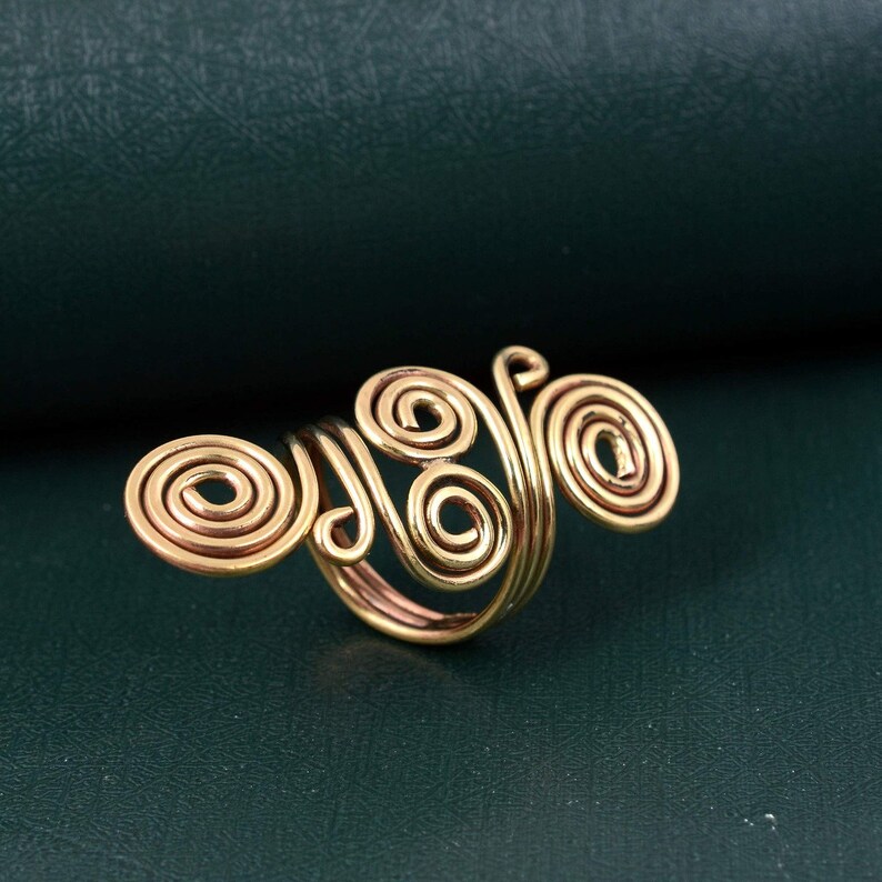 Big Spiral Ring Hypnotic Ring Spiral Brass Ring Swirl Ring - Etsy