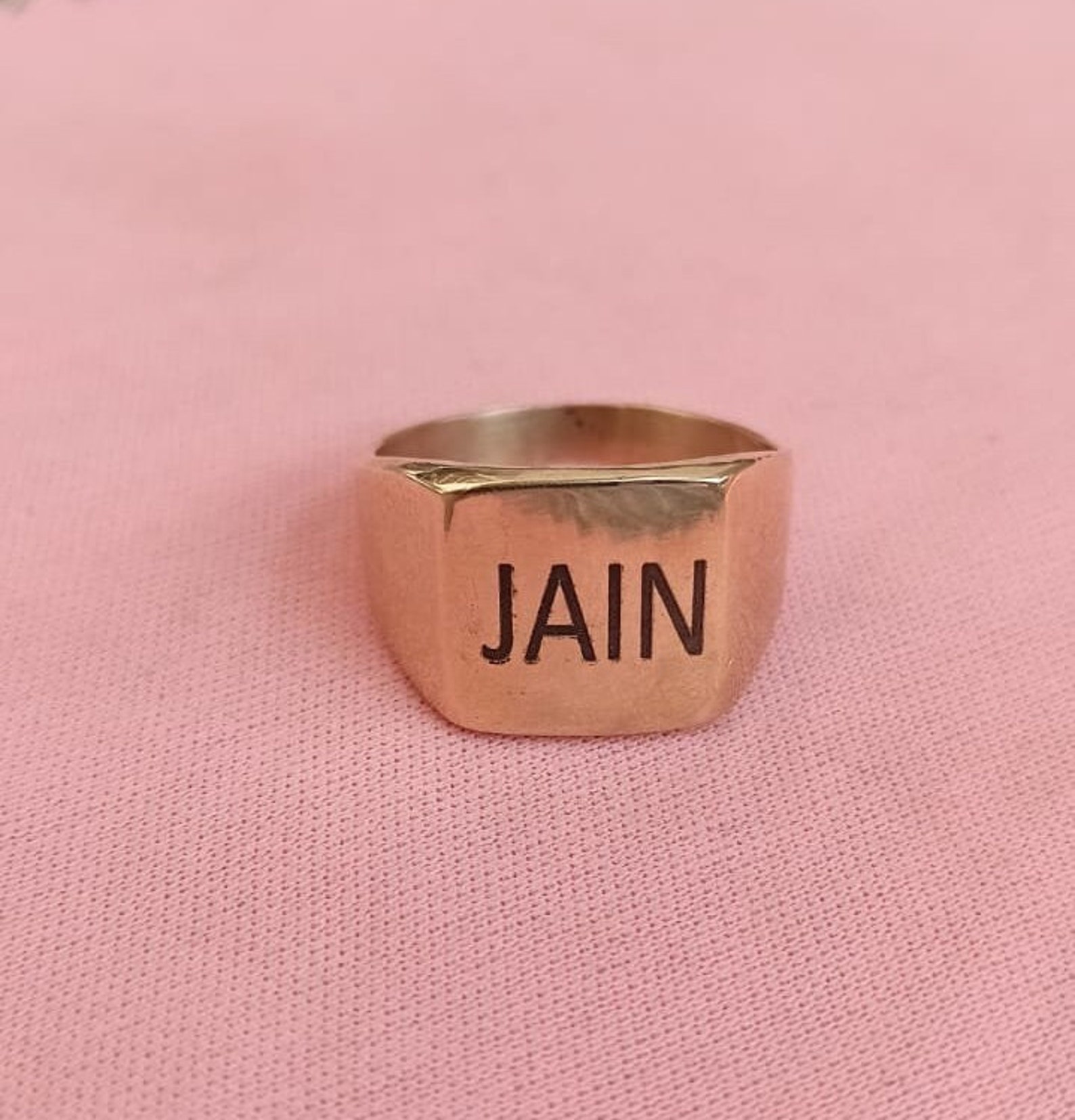 Men Signet Ring, Signet Square Gold Ring, Personalized Ring, Signet ...