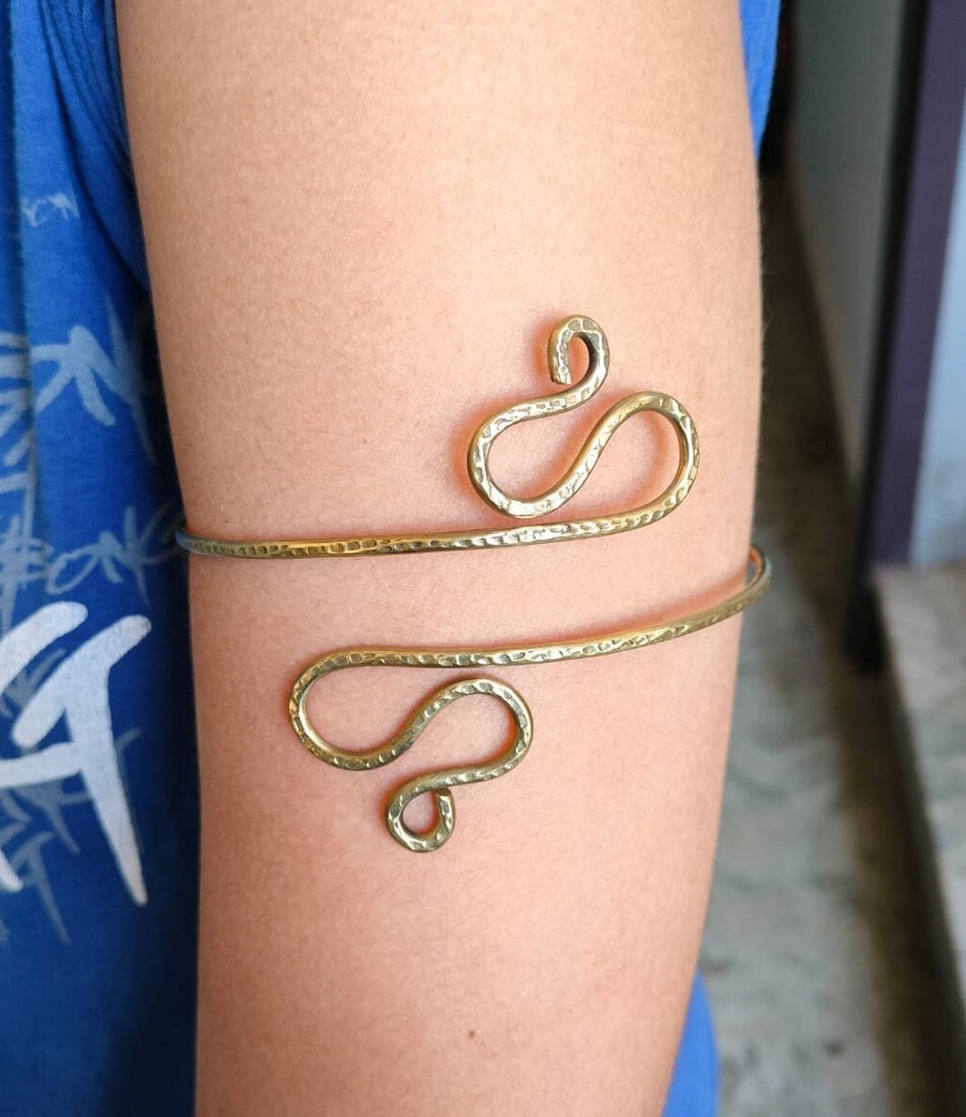 Hammered Arm Band, Egyptian Upper Arm Cuff, Armlet, Wire Arm Cuff, Gift ...