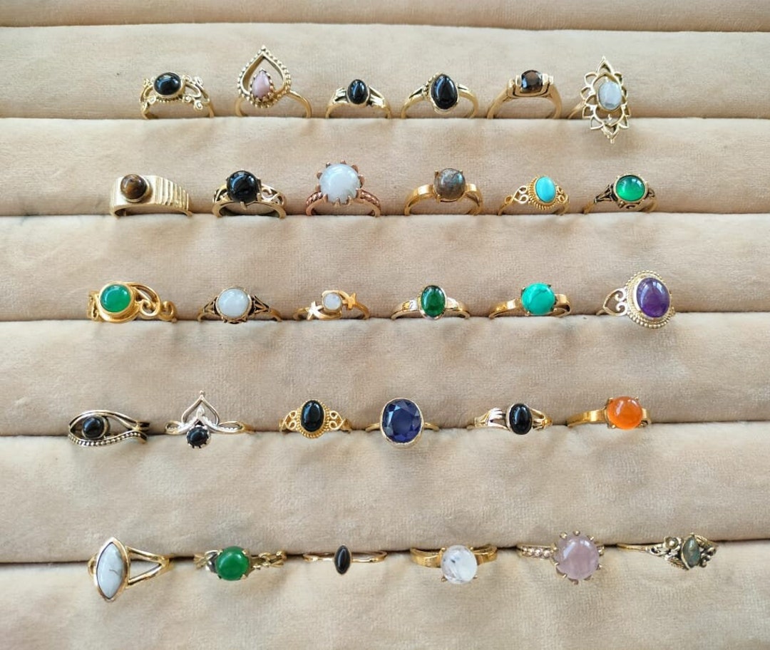 Mystery Pack of Rings, Gemstone Rings, Bulk Ring Lot, Wholesale Rings ...