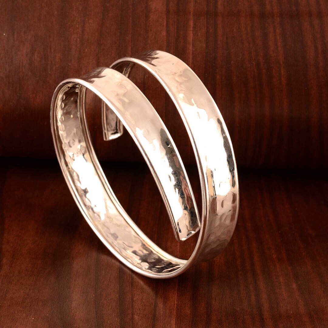 Hammered Minimalist Arm Cuff, Silver Arm Band, Silver Upper Arm Cuff ...