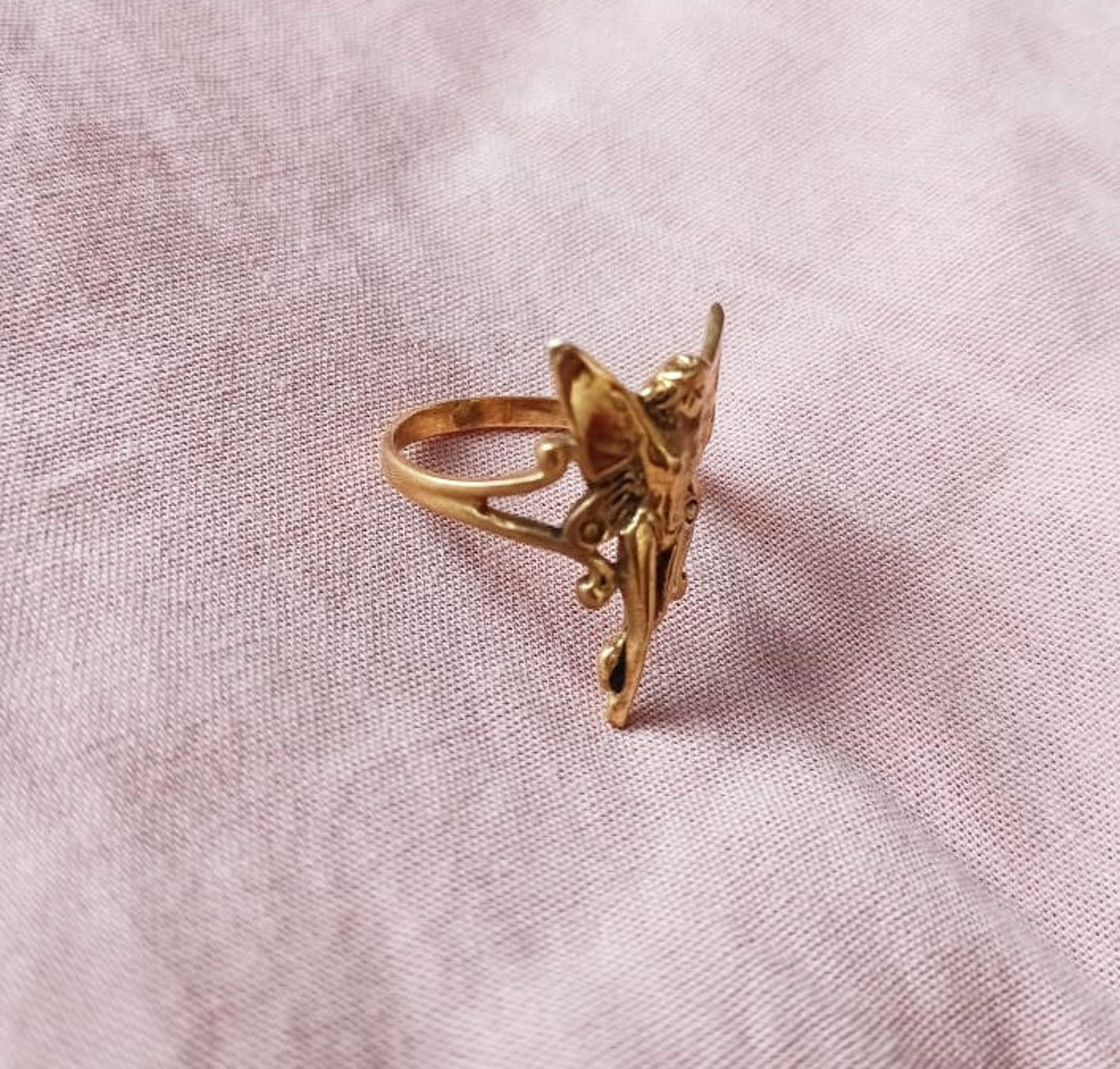 Beautiful Gold Ring With Faerie Fairy Design - Etsy