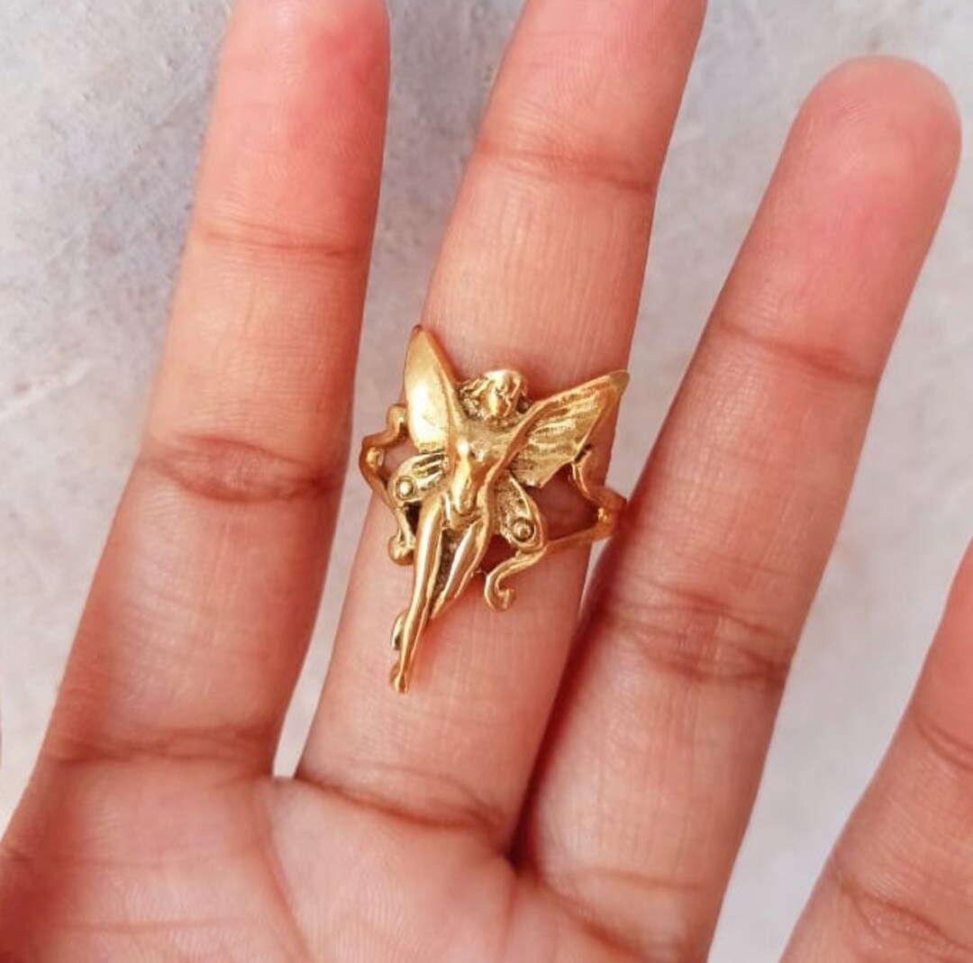 Beautiful Gold Ring With Faerie Fairy Design - Etsy