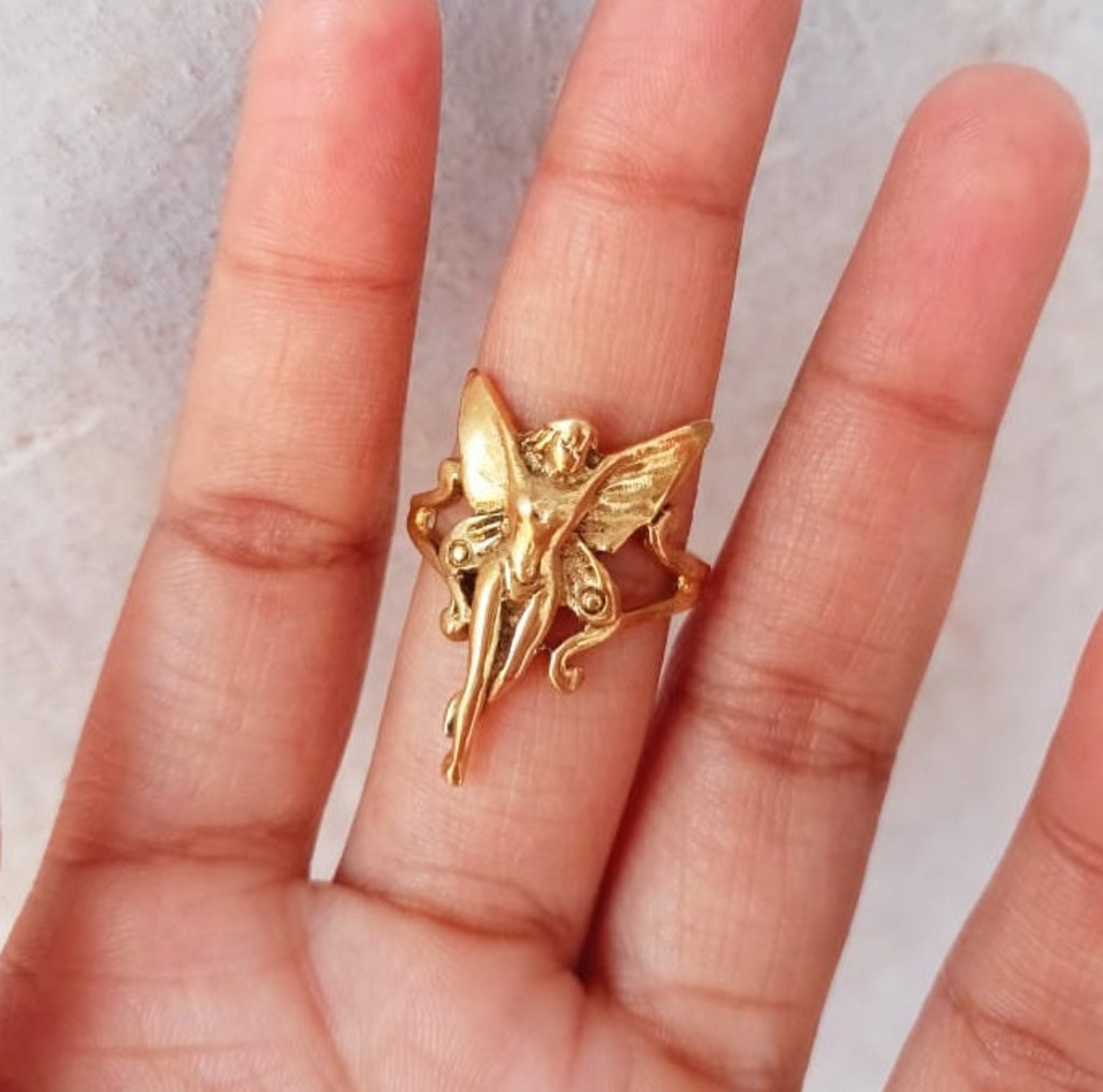 Beautiful Gold Ring With Faerie Fairy Design - Etsy