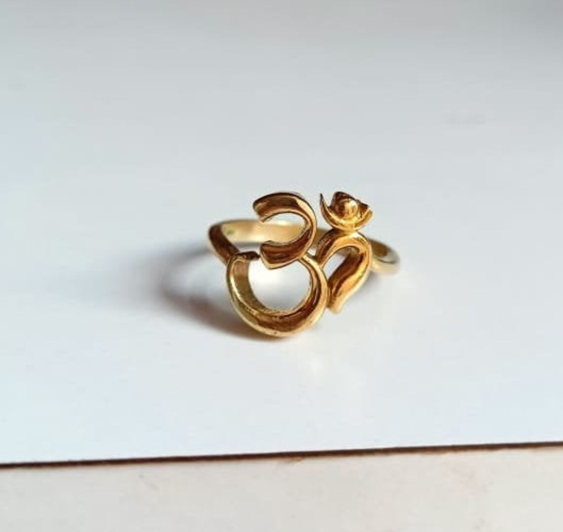 Om Ring Brass Ring Ohm Ring Designer Brass Ring vintage - Etsy France