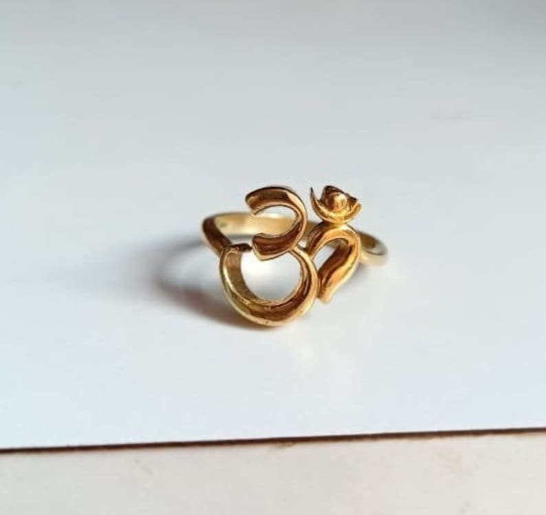 Om Ring, Brass Ring, Ohm Ring, Designer Brass Ring, Vintage Ring ...