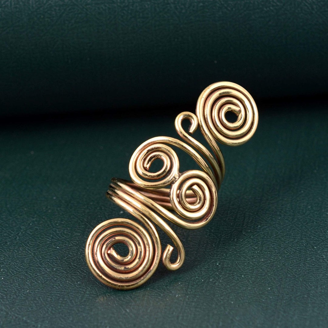 Big Spiral Ring, Hypnotic Ring, Spiral Brass Ring, Swirl Ring, Wired ...