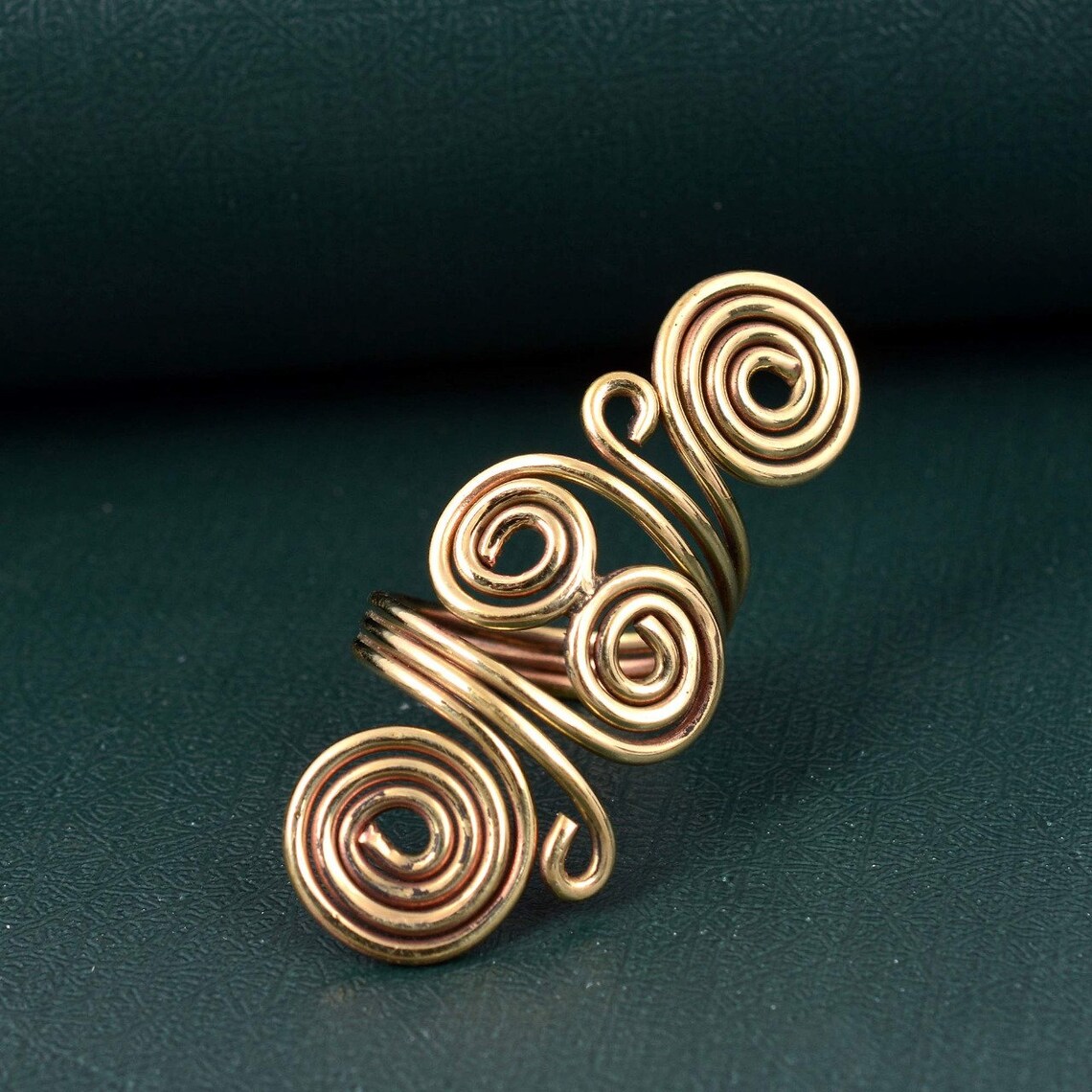 Big Spiral Ring Hypnotic Ring Spiral Brass Ring Swirl Ring - Etsy