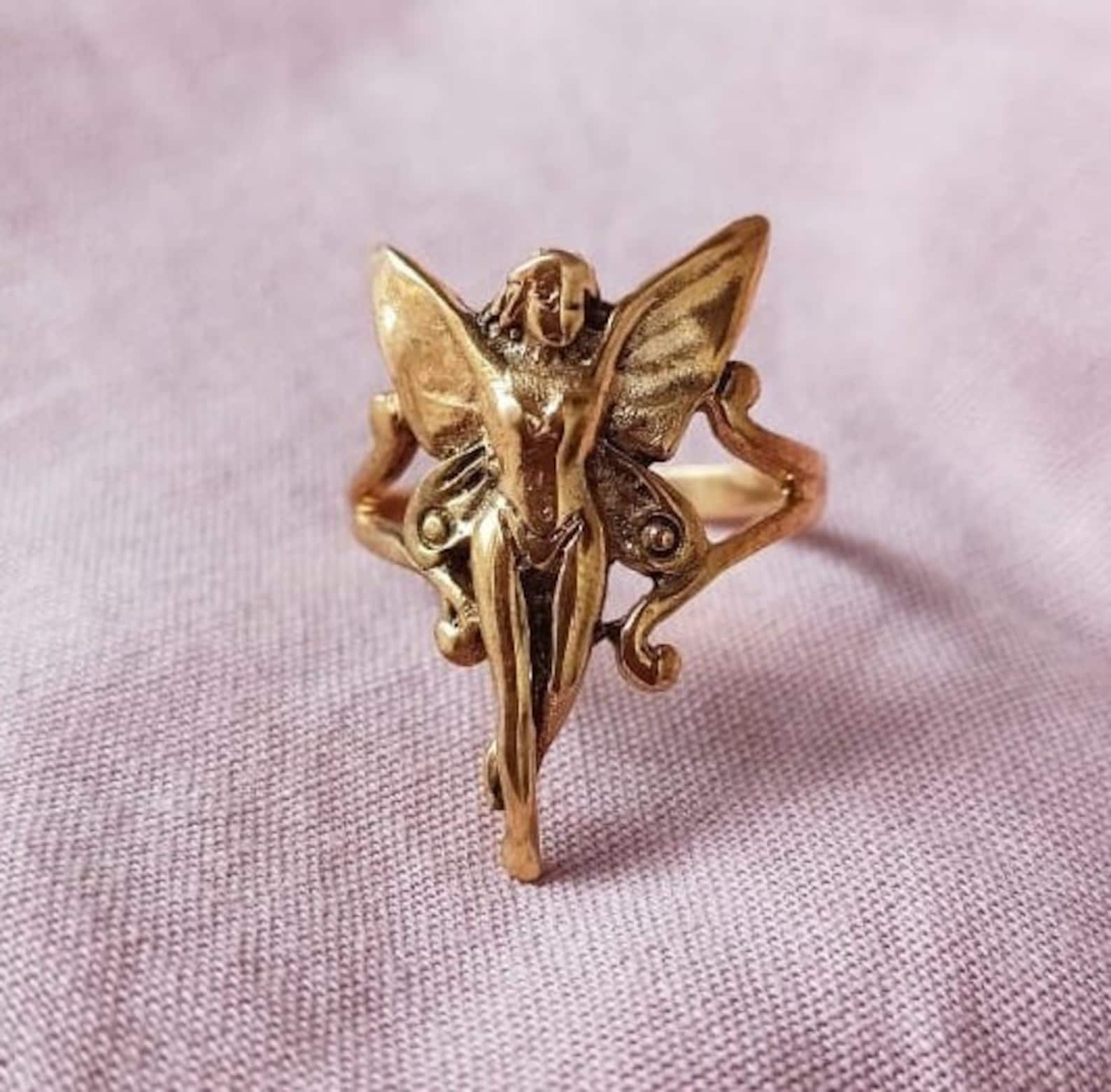 Beautiful Gold Ring With Faerie Fairy Design - Etsy