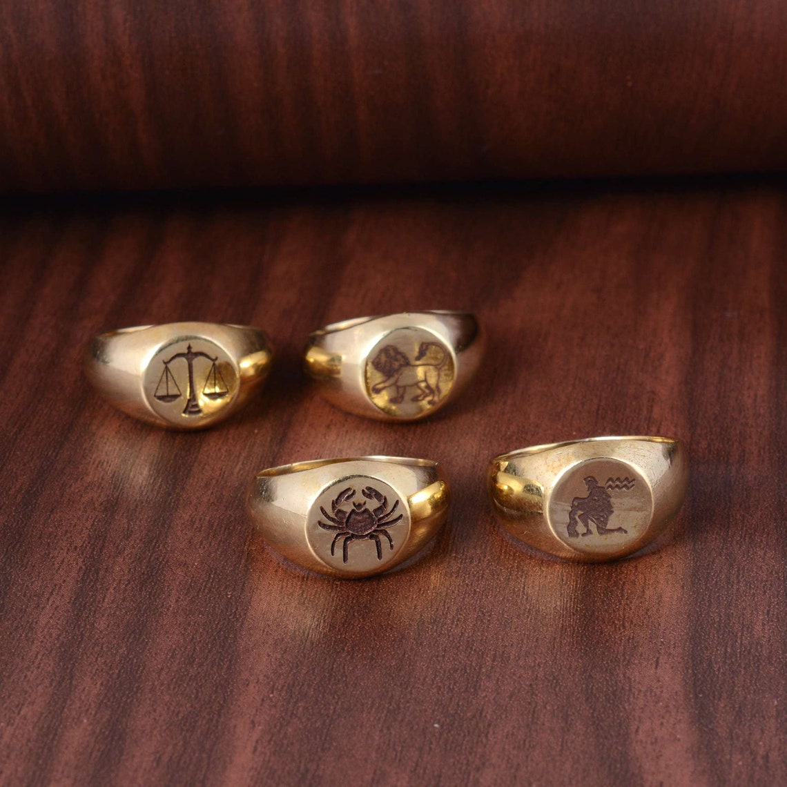 Zodiac Ring Zodiac Sign Signet Ring Zodiac Signet Ring - Etsy