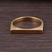 Square Ring, Stacking Ring, Modern Ring, Brass Geometric Ring, Square ...