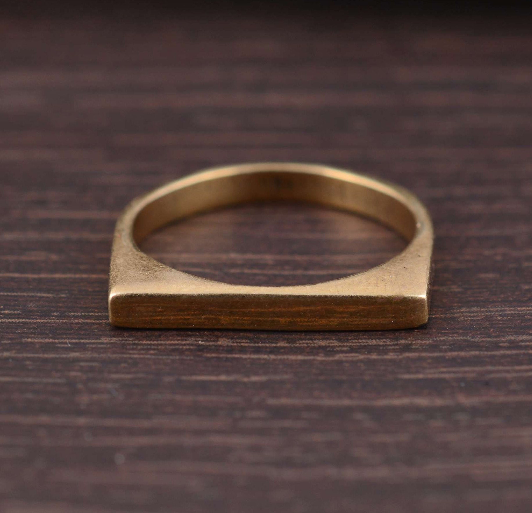 Square Ring Stacking Ring Modern Ring Brass Geometric Ring - Etsy