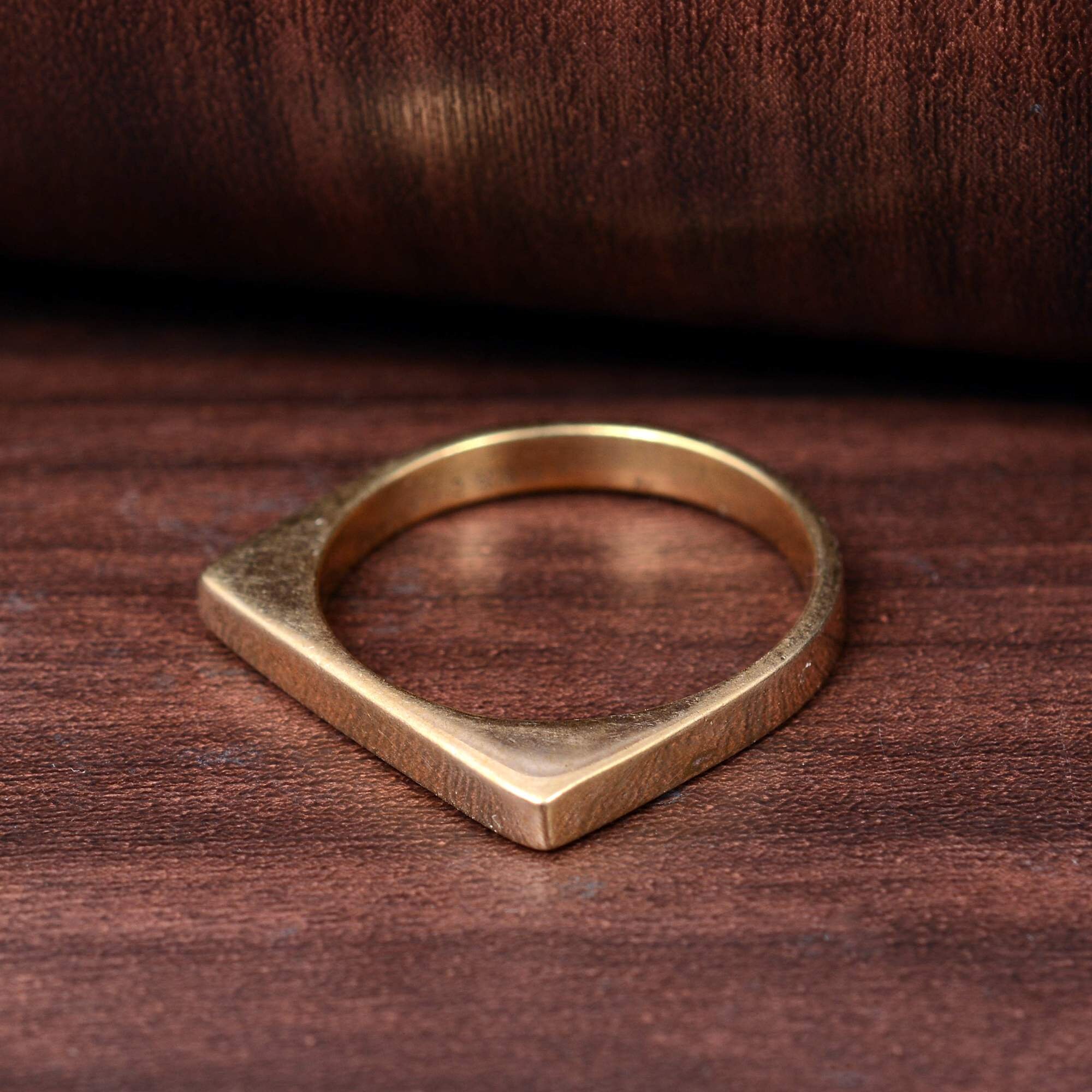 Square Ring Stacking Ring Modern Ring Brass Geometric Ring - Etsy