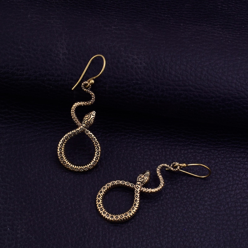 Gold Snake Earrings - Etsy