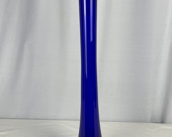 Tall Blue Glass Vase | Etsy