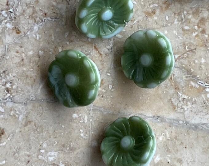 12 Small, Old Glass Buttons - Etsy