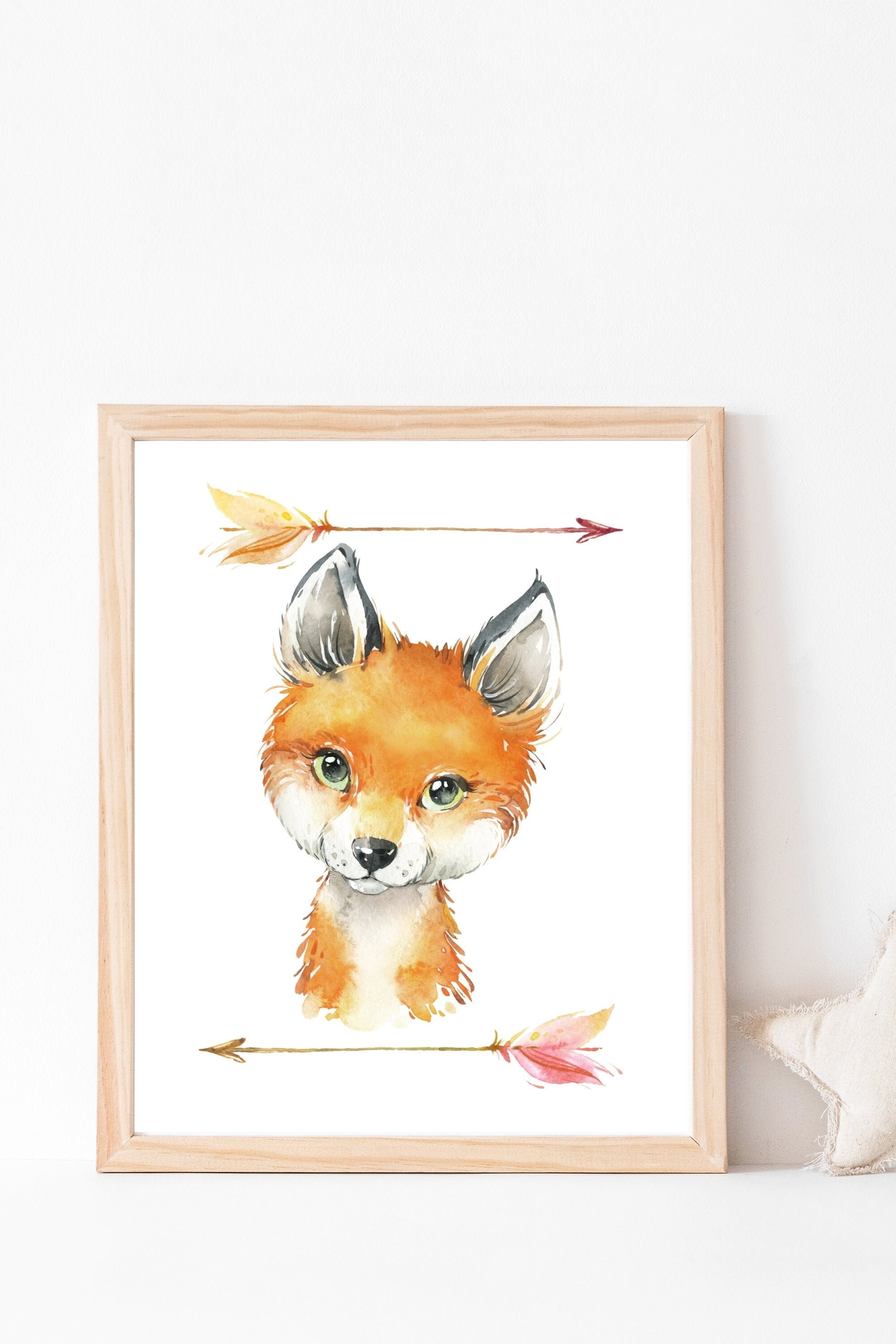 Fox and Arrows Nursery Wall Art Woodland Baby Nursery Decor3 Sizes ...