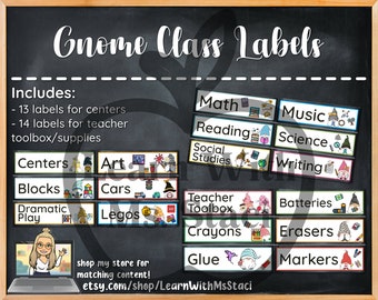 Gnome Name Tags editable in Canva - Etsy