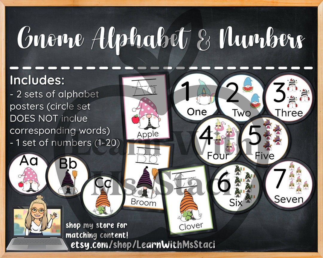 Gnome Alphabet & Numbers - Etsy