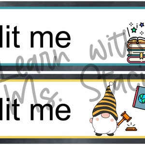 Gnome Class Labels *editable in Canva* - Etsy