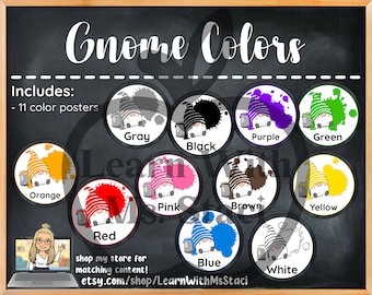 Gnome Name Tags editable in Canva - Etsy