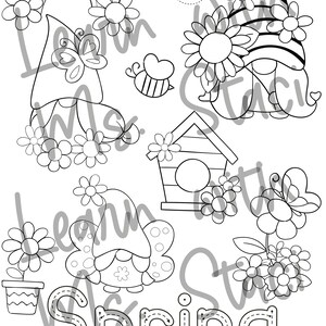 Gnome Season Coloring Pages - Etsy