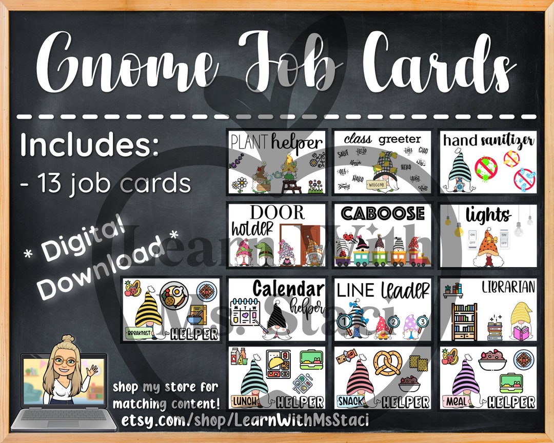 Gnome Job Cards - Etsy