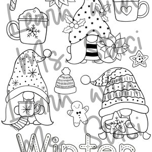 Gnome Season Coloring Pages - Etsy