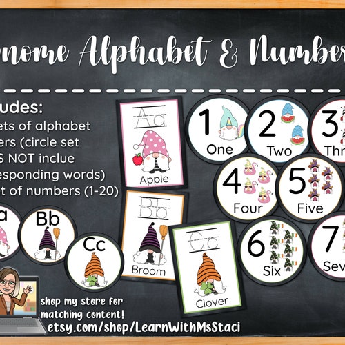 Gnome Alphabet & Numbers - Etsy