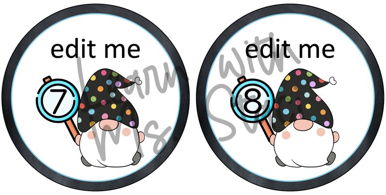 Gnome Numbers *editable in Canva* - Etsy