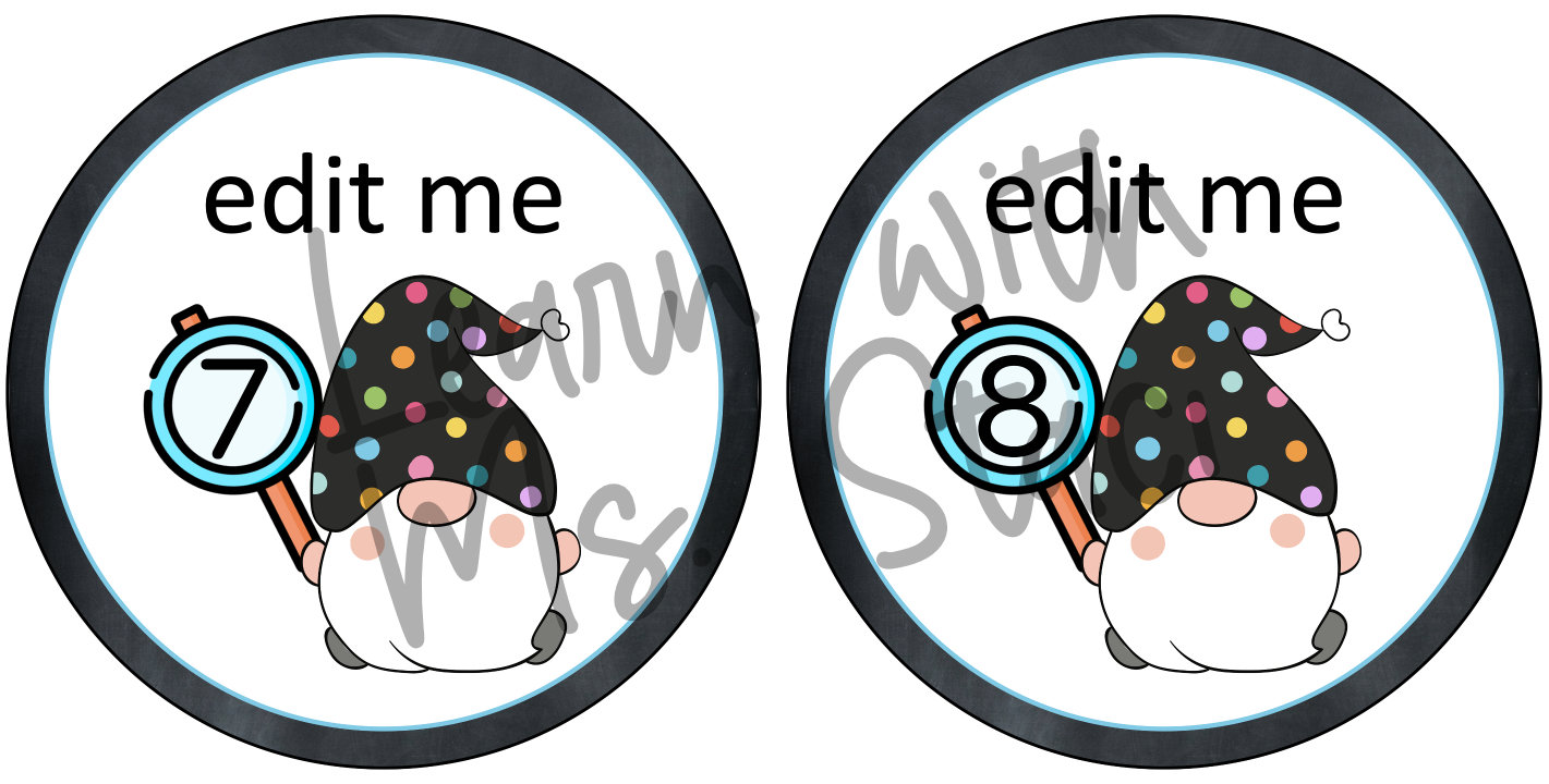 Gnome Numbers *editable in Canva* - Etsy