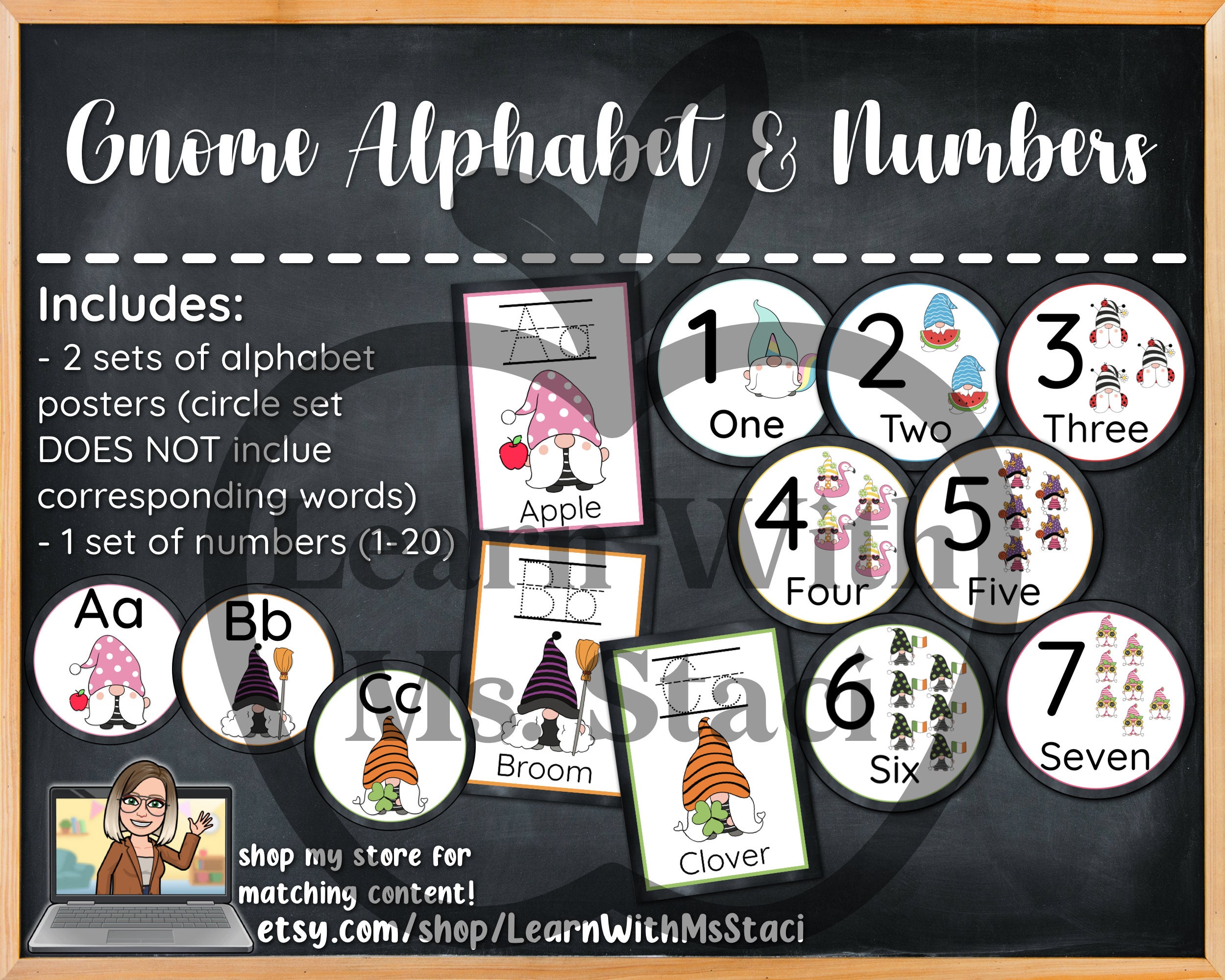 Gnome Alphabet & Numbers - Etsy