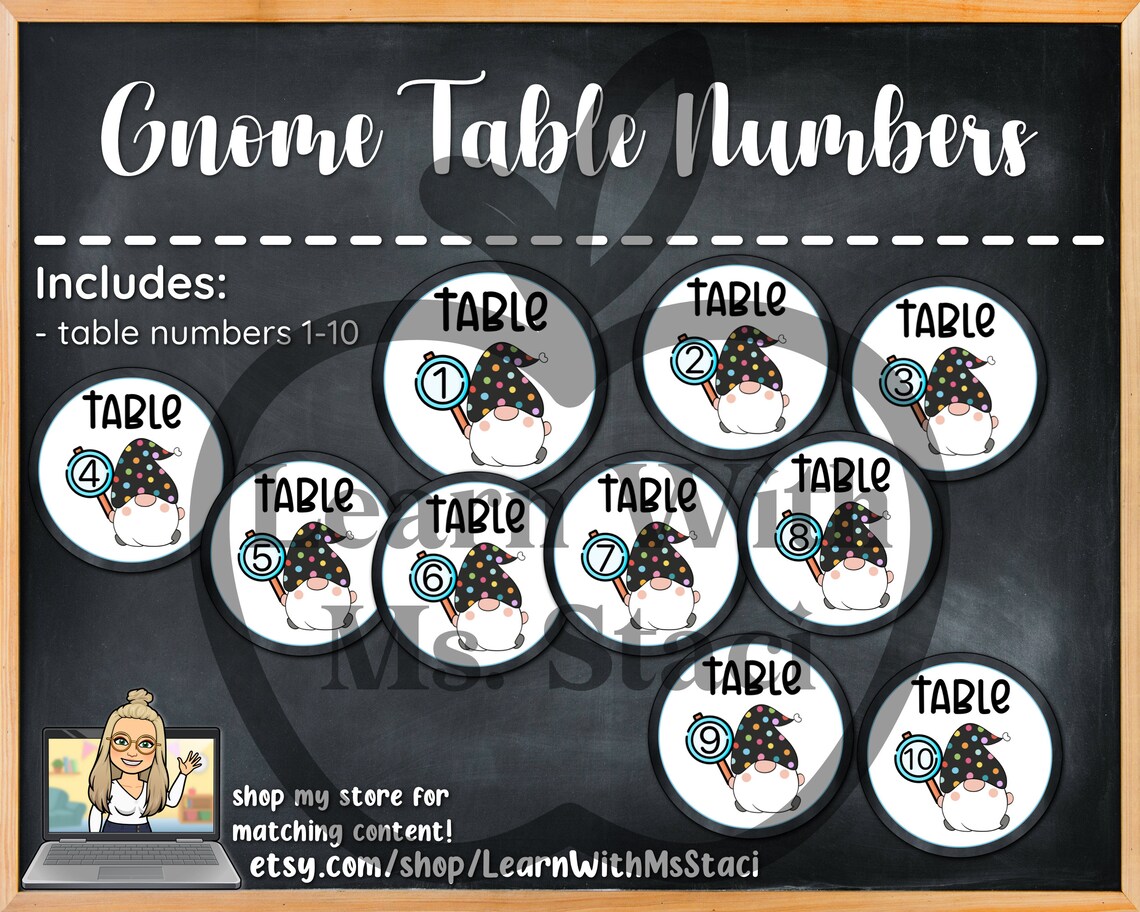 Gnome Table Numbers - Etsy