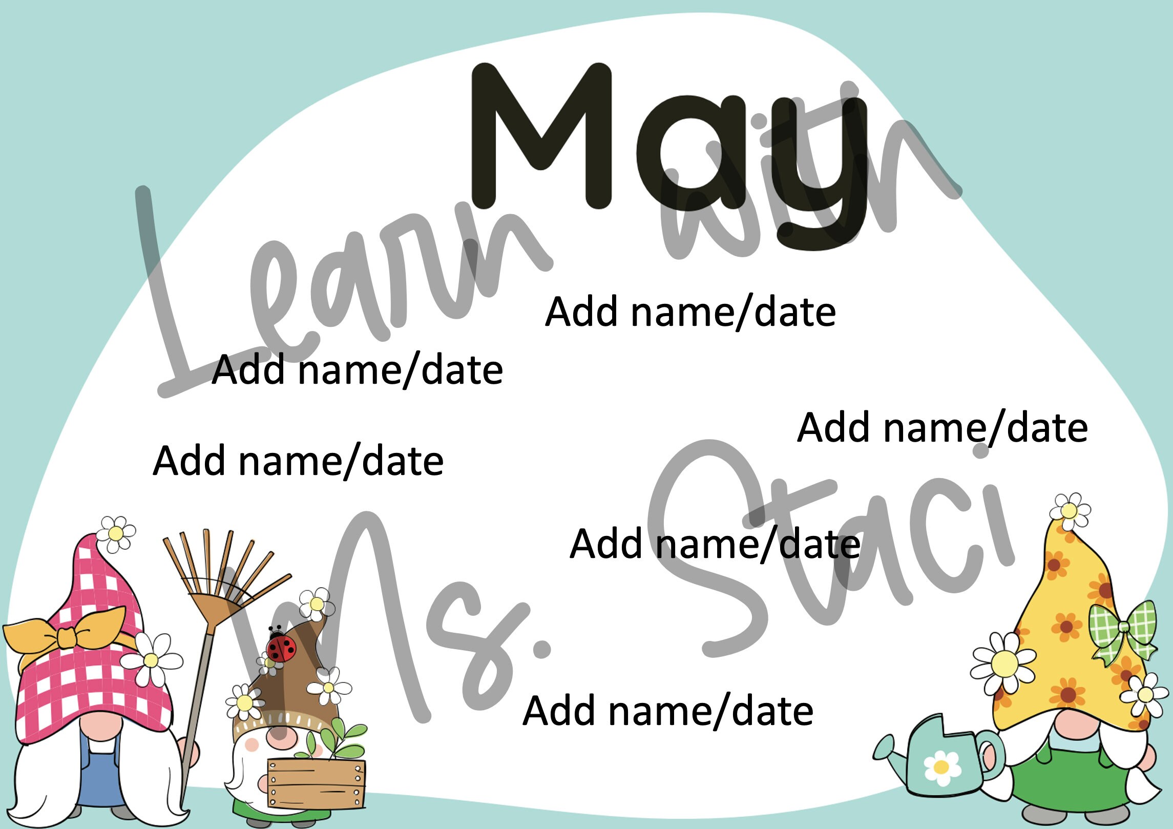 Gnome Calendar *editable in Canva* - Etsy