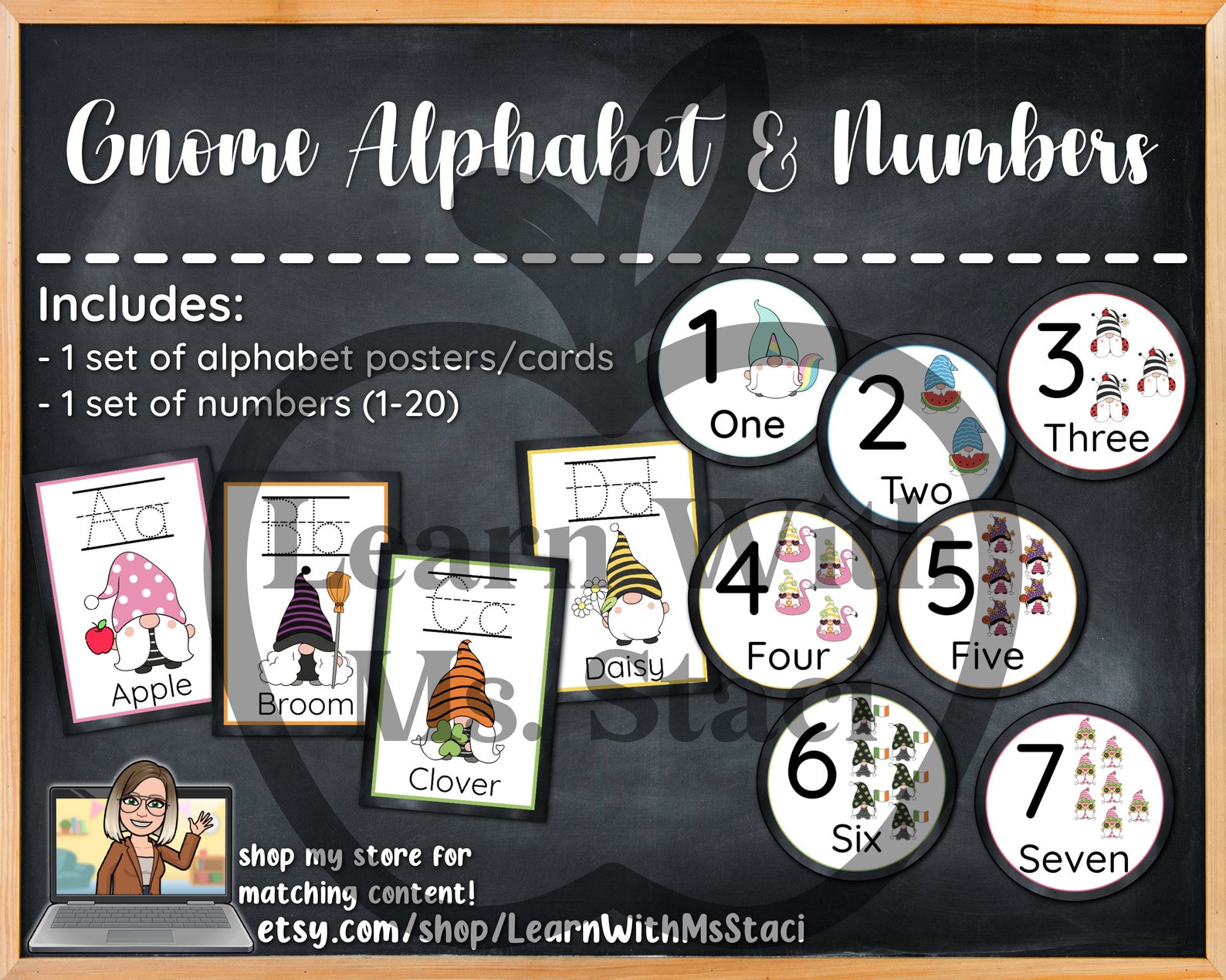 Gnome Alphabet & Numbers - Etsy