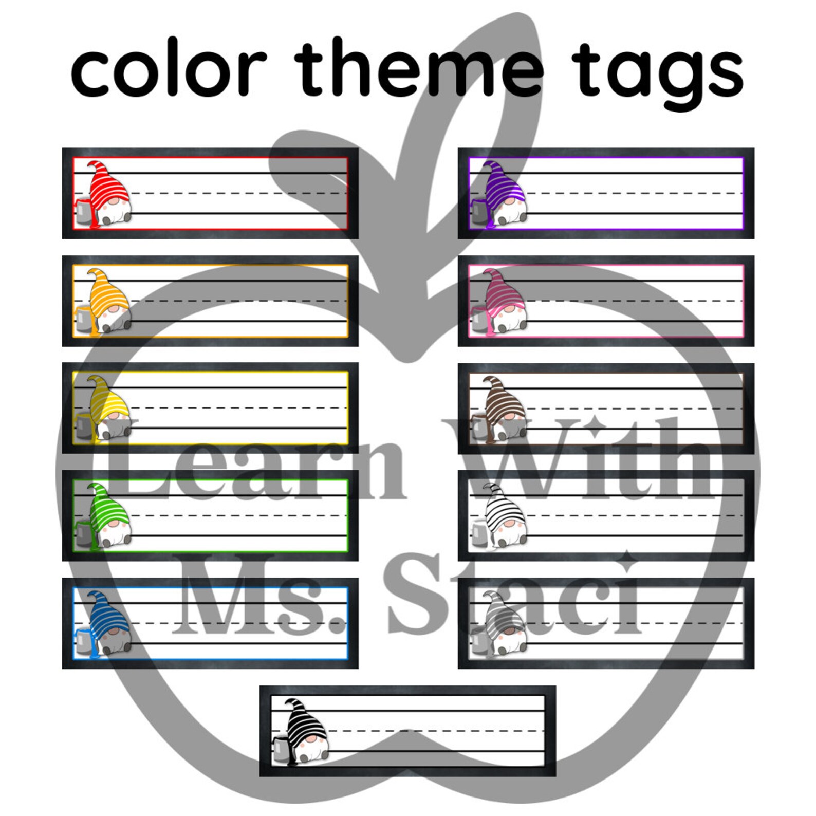 Gnome Name Tags *editable in Canva* - Etsy