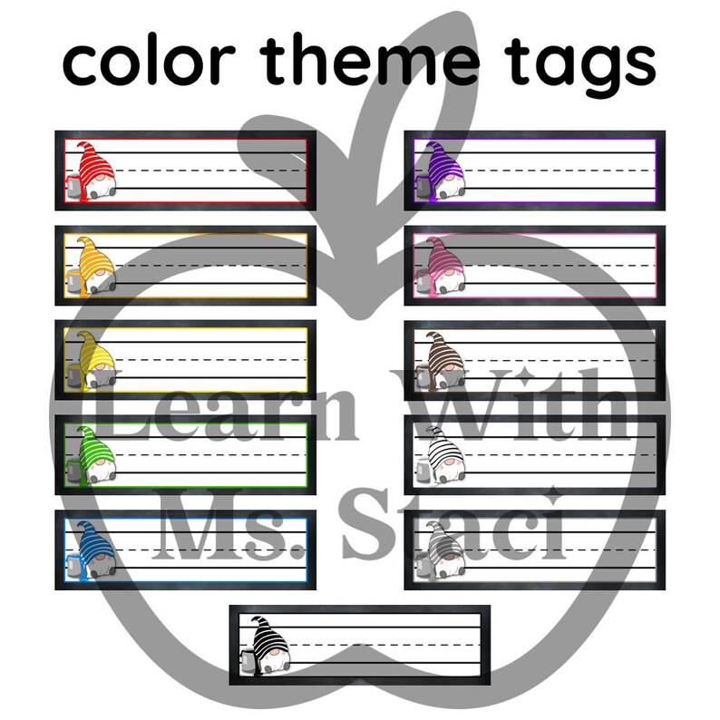 Gnome Name Tags *editable in Canva* - Etsy