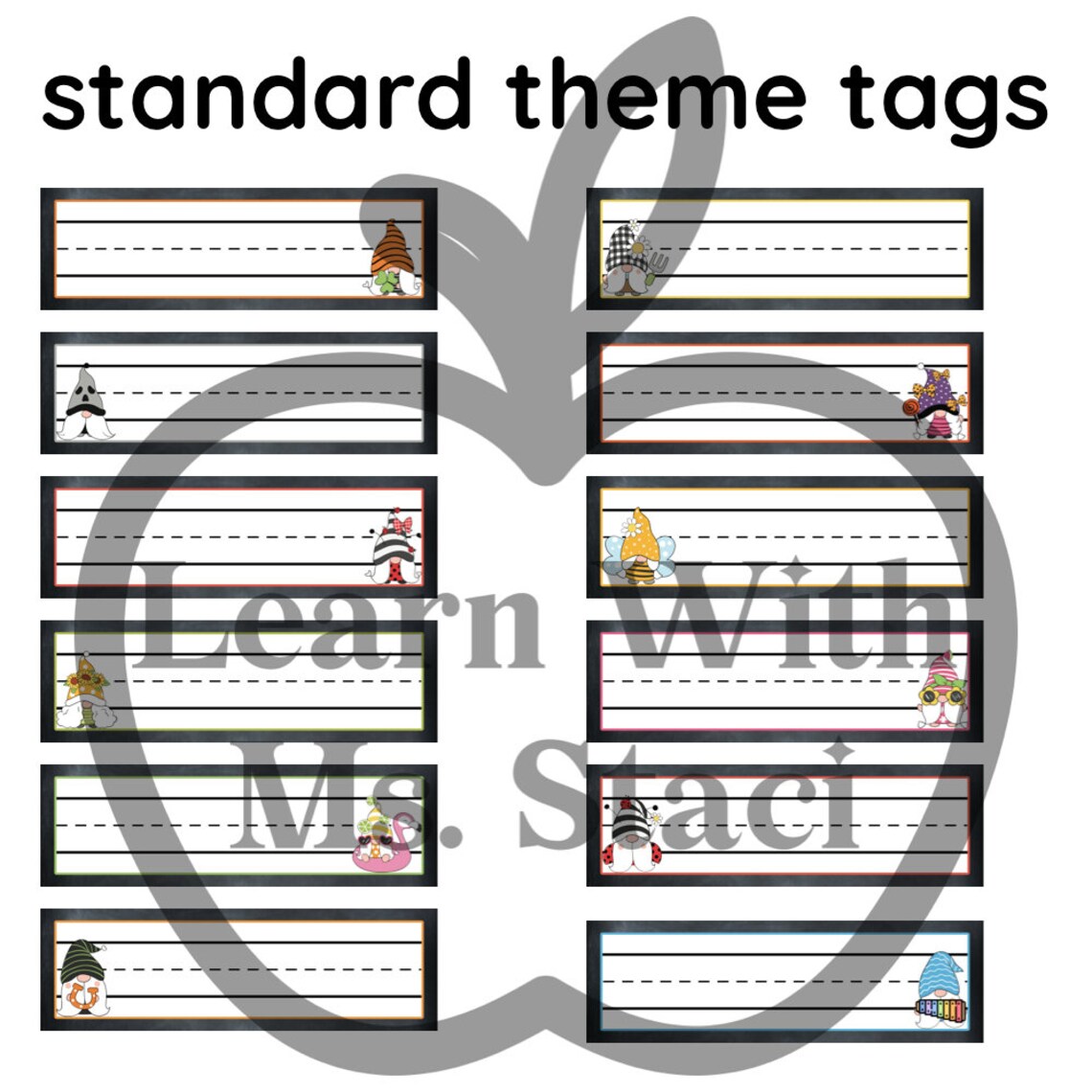 Gnome Name Tags *editable in Canva* - Etsy