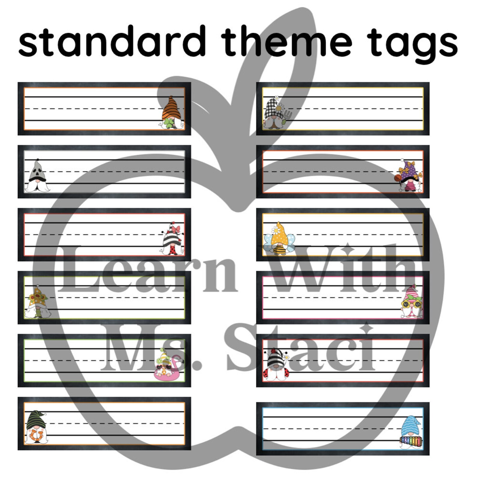 Gnome Name Tags *editable in Canva* - Etsy