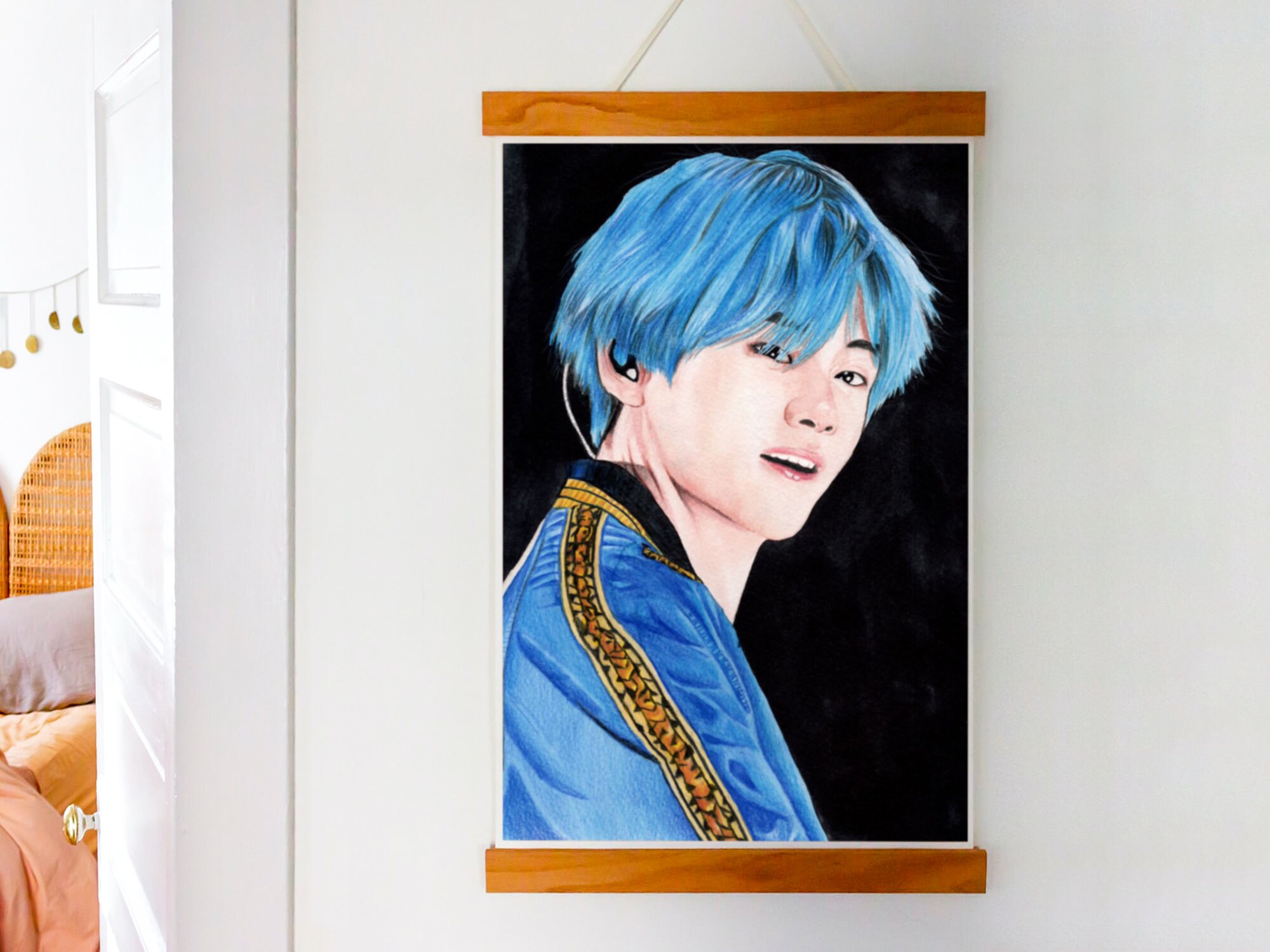 Bts poster V poster Kim Taehyung poster Bts art print Bts | Etsy