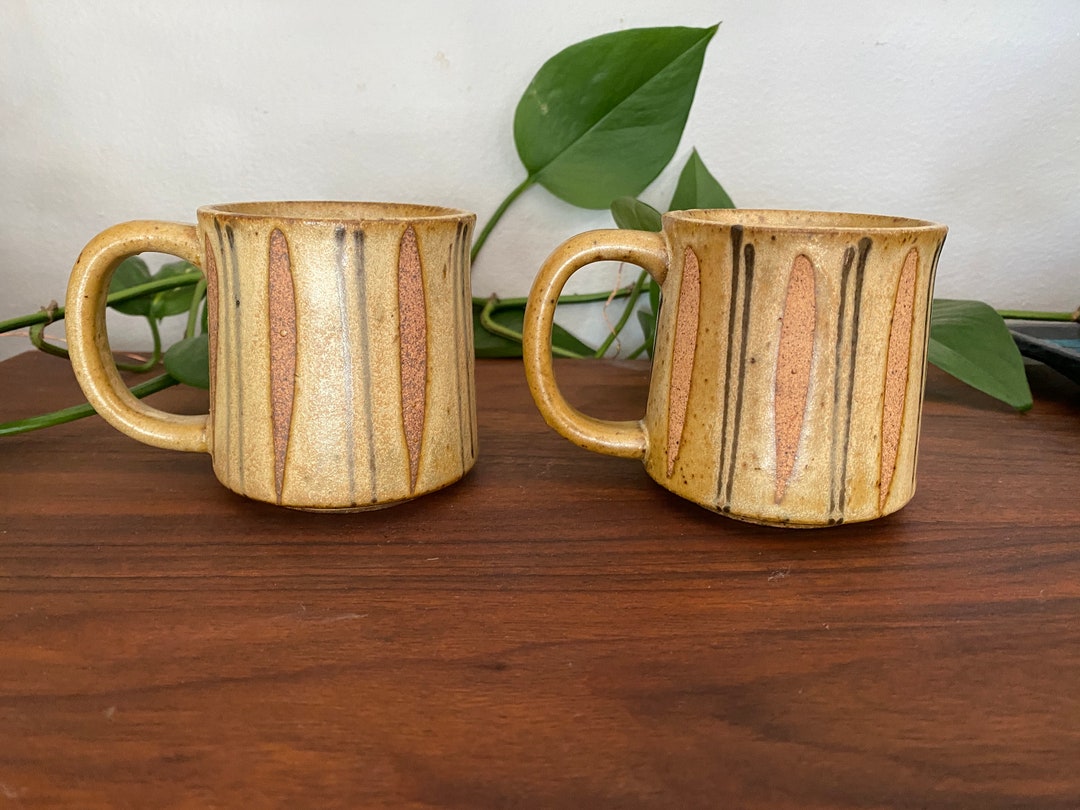 Handmade Stoneware Pottery Mug Pair - Etsy