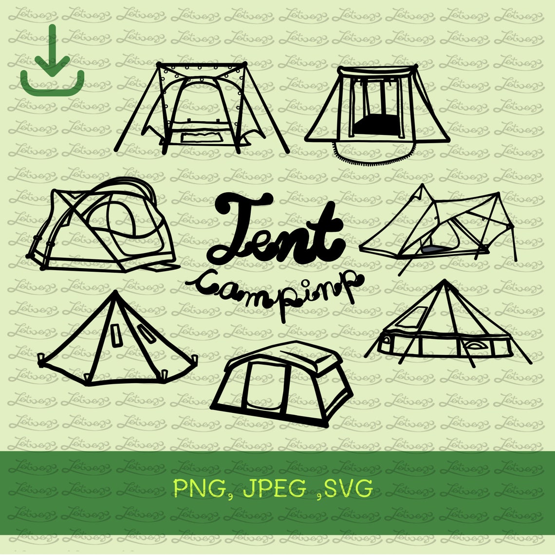 Tent Camping SVG | Cartoon Tent SVG | Tent Travelers SVG | Instant ...