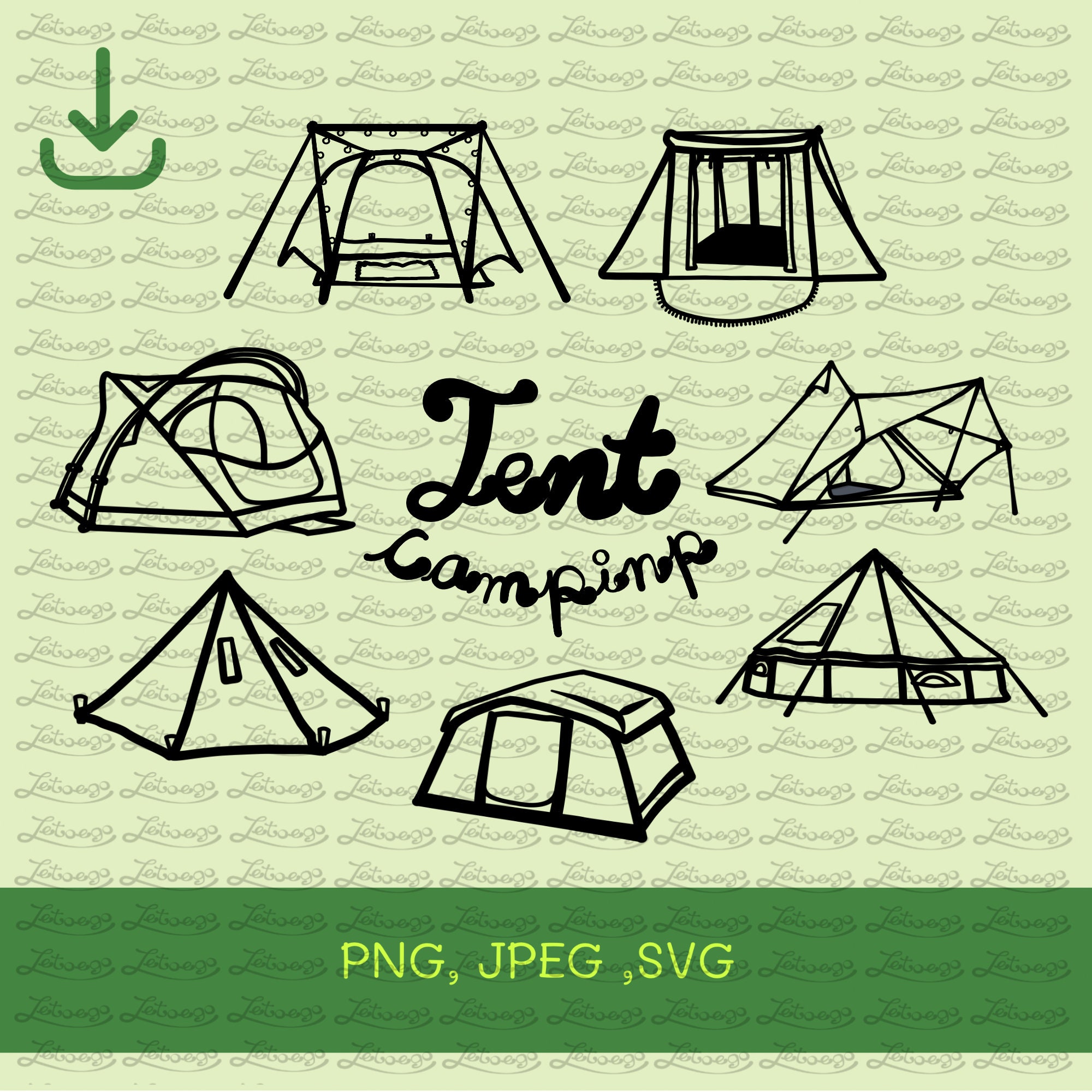 Tent Camping SVG | Cartoon Tent SVG | Tent Travelers SVG | Instant ...