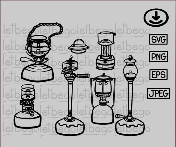 Camping Lamp Oil Lamp Svglantern Svg Camping Supply Svg - Etsy