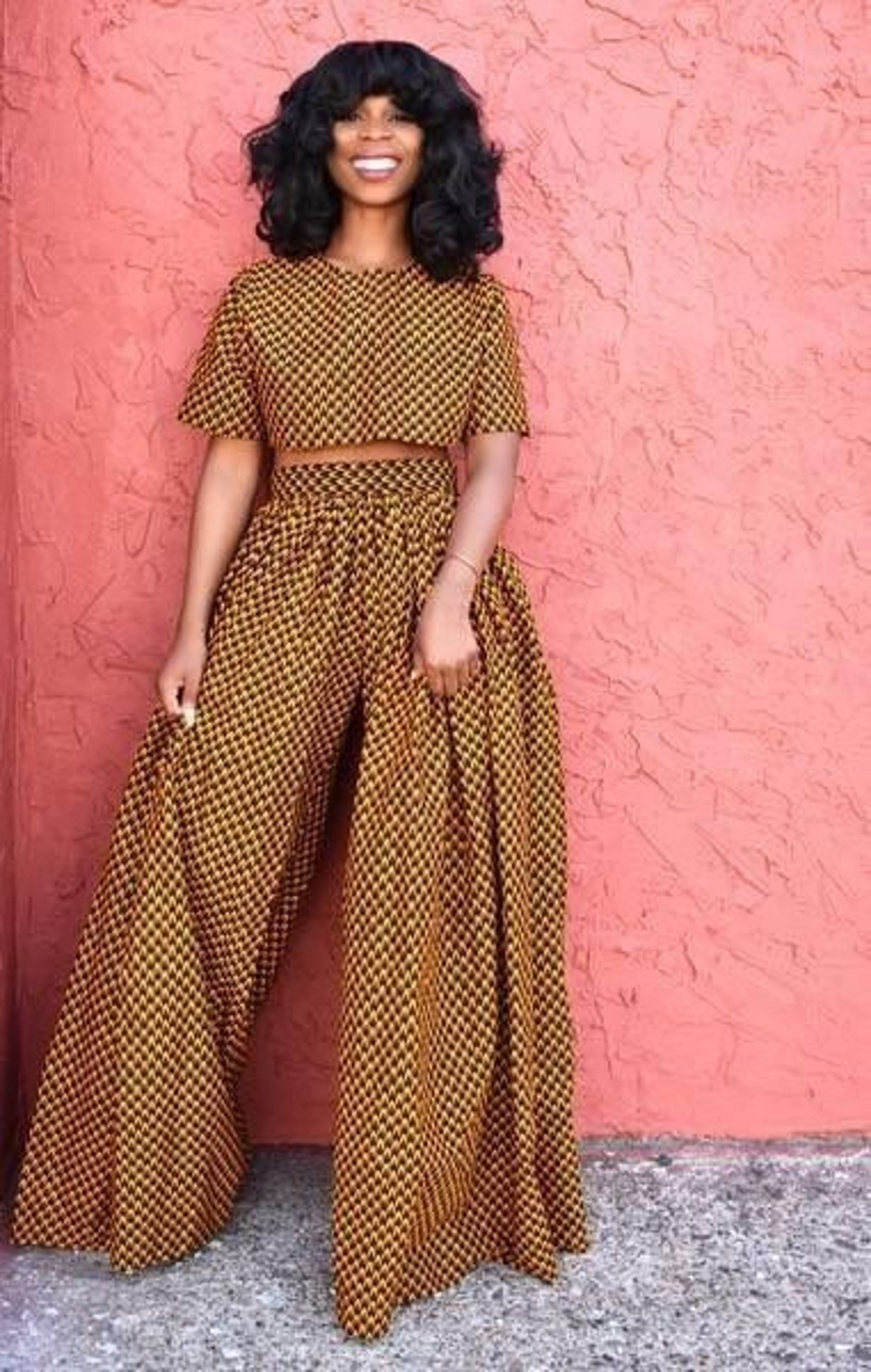 Slay Wide Leg Trouser And Crop Top African Two Piece Ankara Etsy