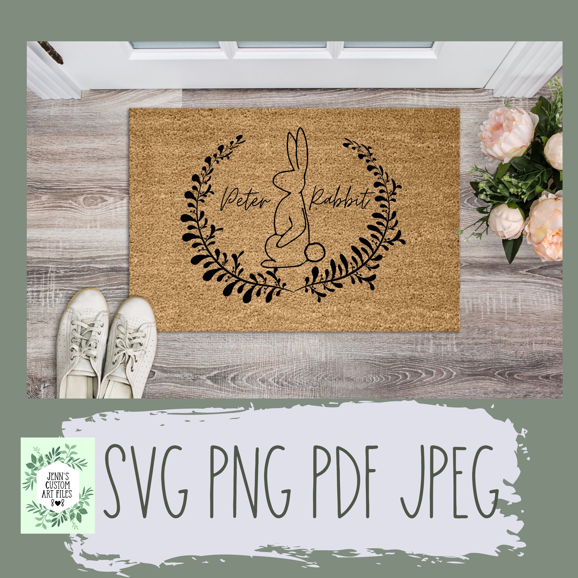 Peter Rabbit SVG PNG PDF Jpeg Peter Rabbit Half Wreath Cute - Etsy