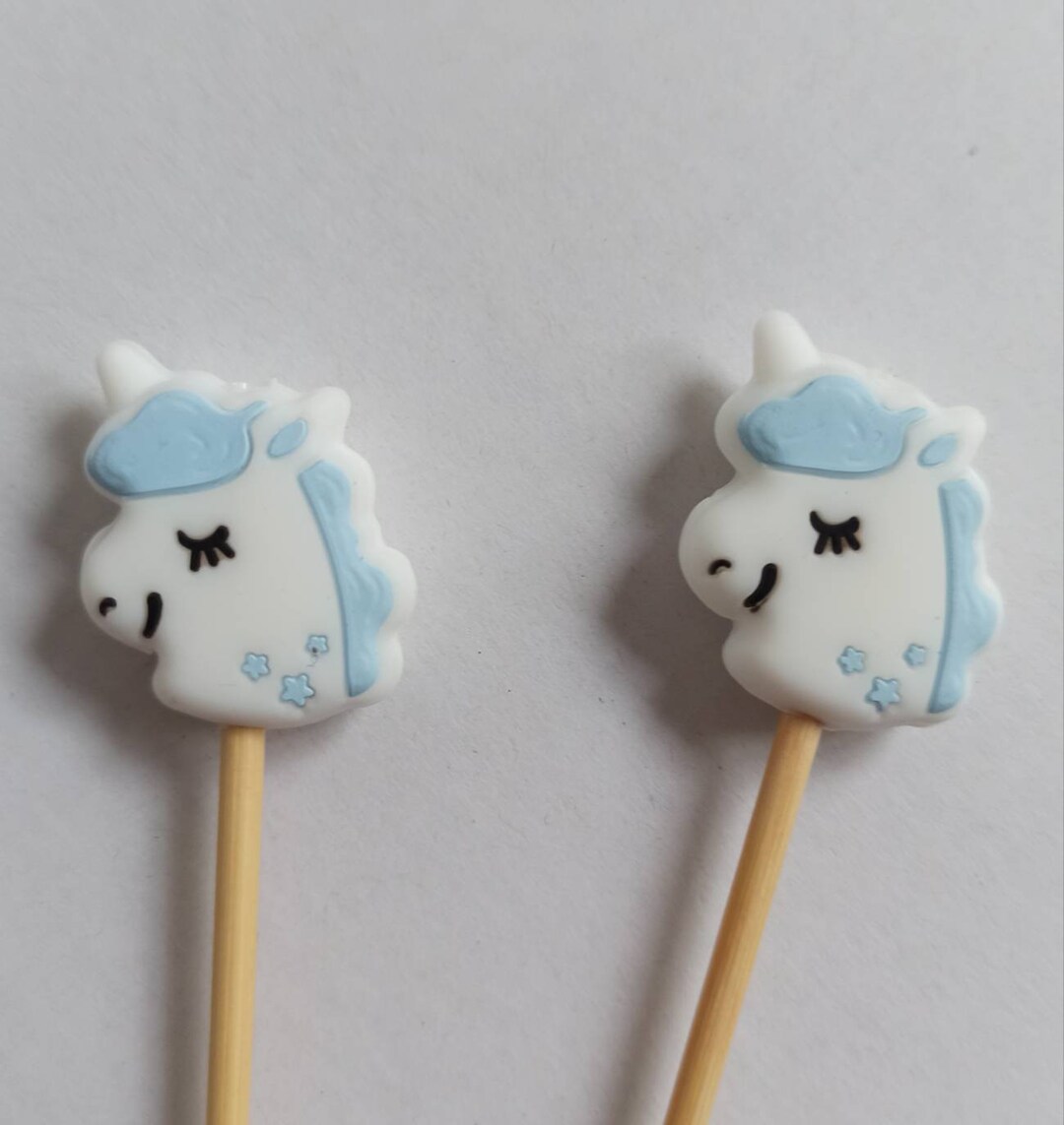 Stitch Stopper Needle Stopper Knitting Needle Stopper Unicorn 2 Pieces ...