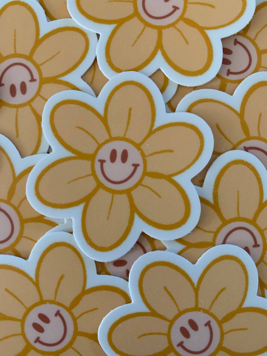 Smiley Daisy Sticker - Etsy