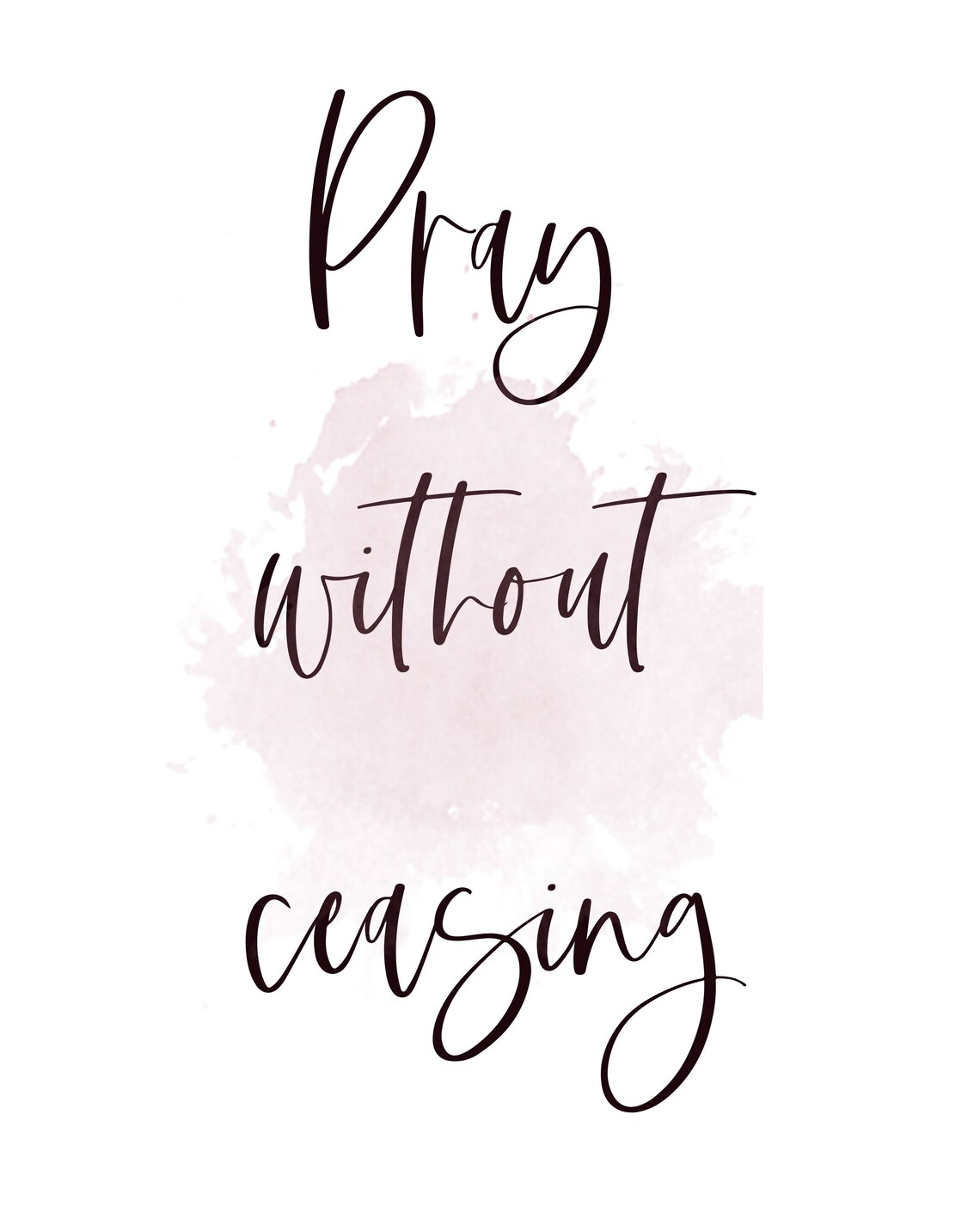 Pray Without Ceasing Digital Download Bible Wall Art Printable | Etsy