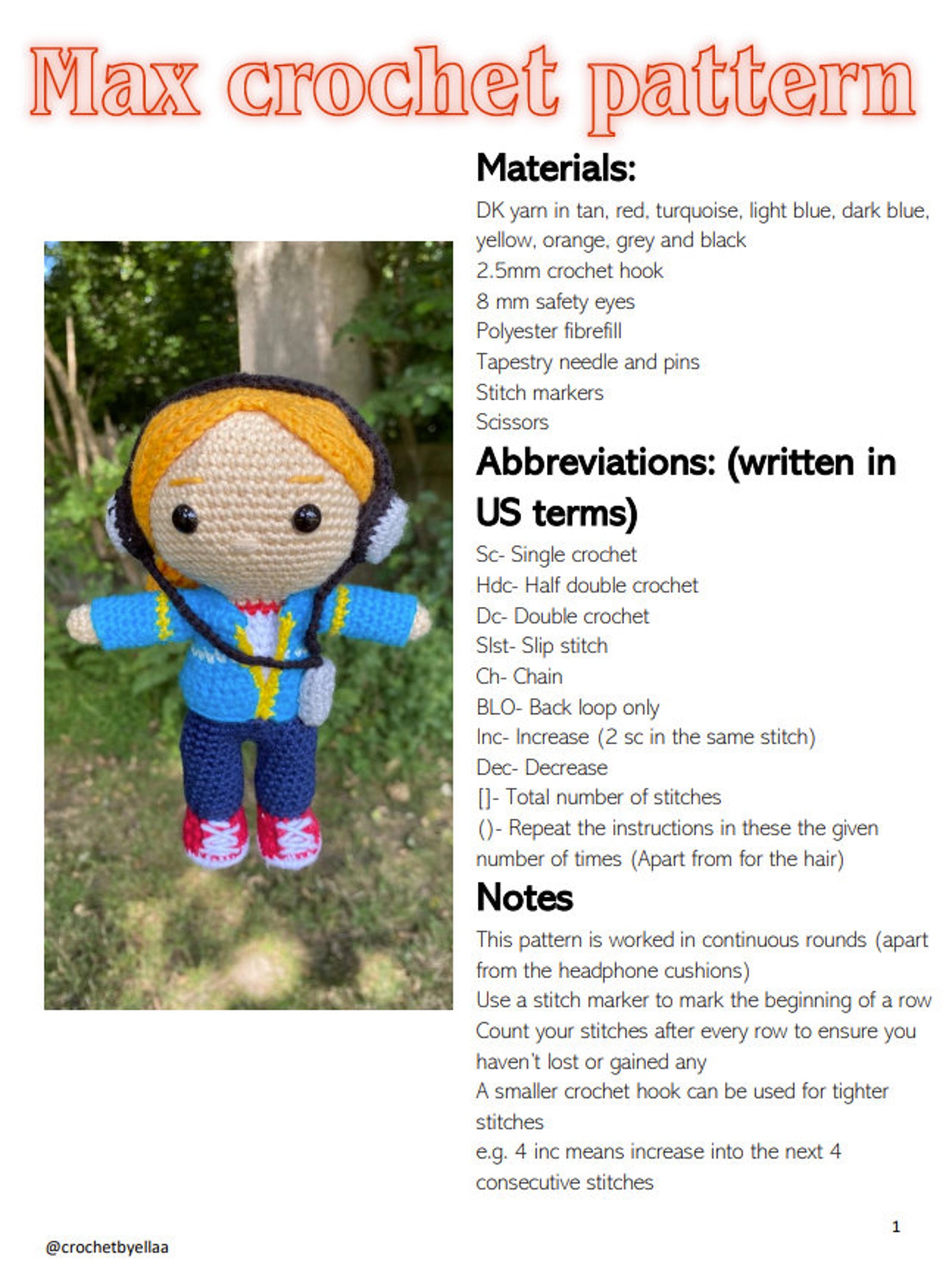 Max Crochet Pattern PDF Pattern US Terminology Instant - Etsy